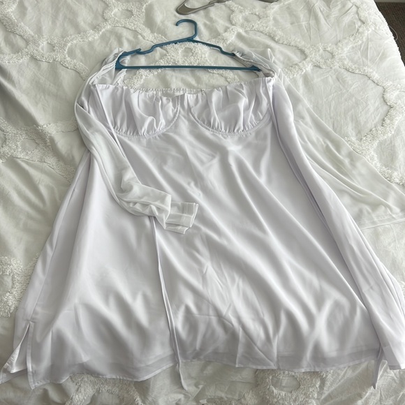 Princess Polly | Dresses | Princess Polly Dyer Sheer Sleeve Mini Dress ...